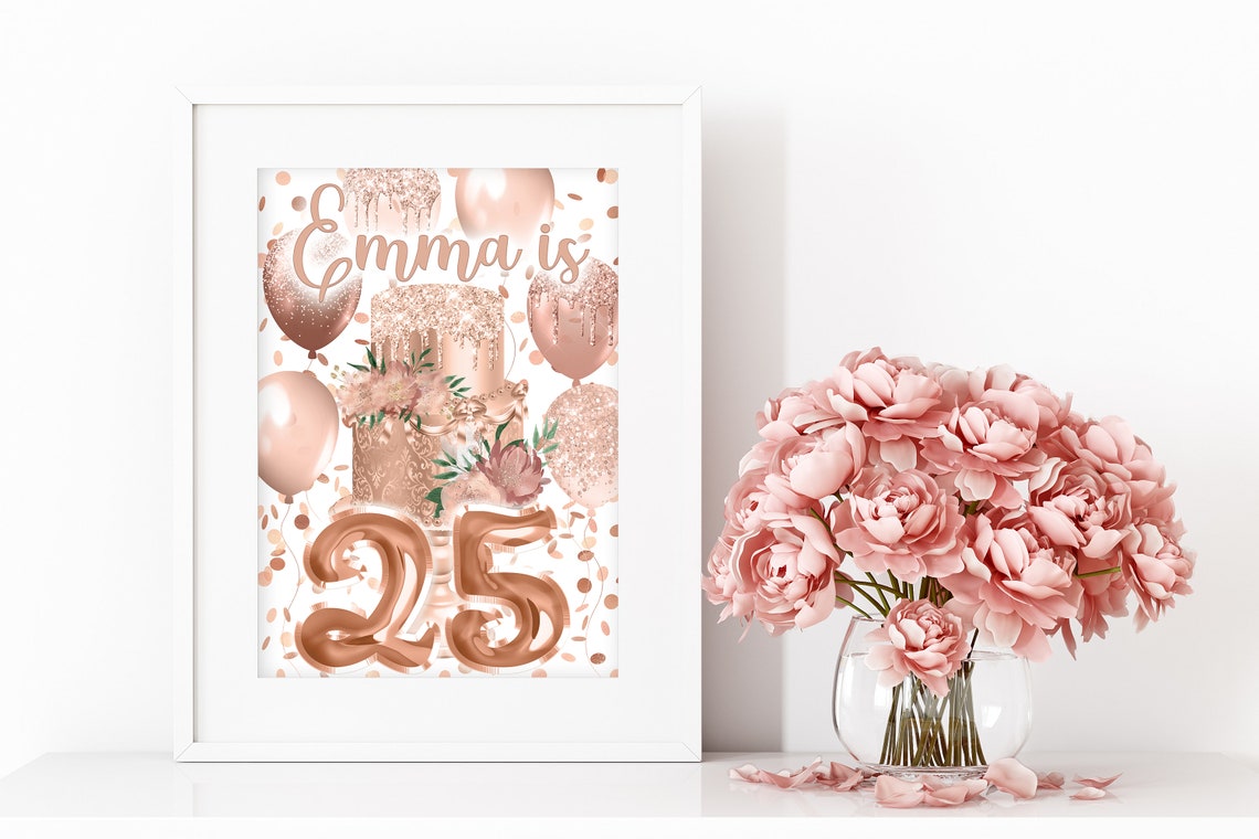 Personalized Birthday Printable Poster Digital Art With Custom - Etsy