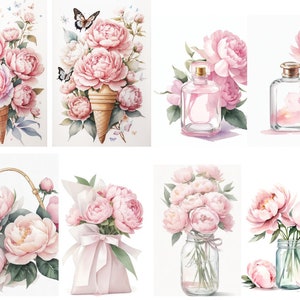 50 Digital Pink Watercolor Graphics - Instant Download for Creative ...