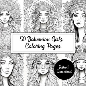50 Pages Boho Girl Coloring Pages - Embrace Your Inner Free Spirit With ...