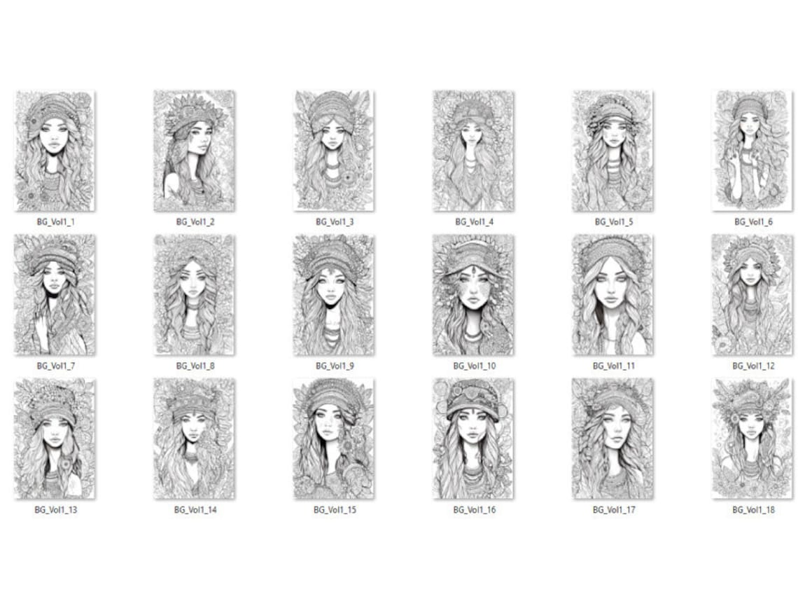 50 Pages Boho Girl Coloring Pages Embrace Your Inner Free Spirit With ...