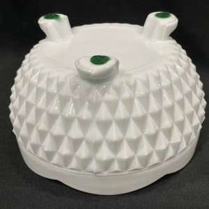 Indiana Glass, Diamond Point Milk Glass Bowl, Three Footed Candy Dish ...