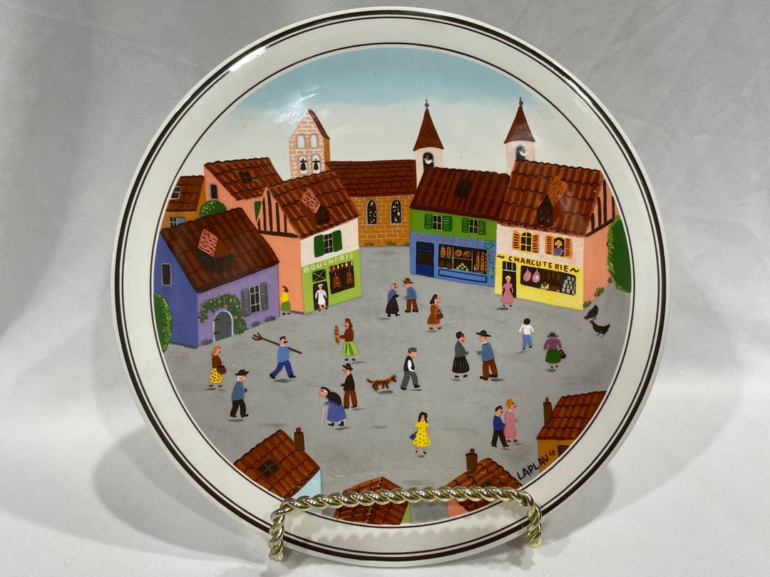 Villeroy and Boch Design Naif Trivit, Folk Art Trivit, Village Scene ...