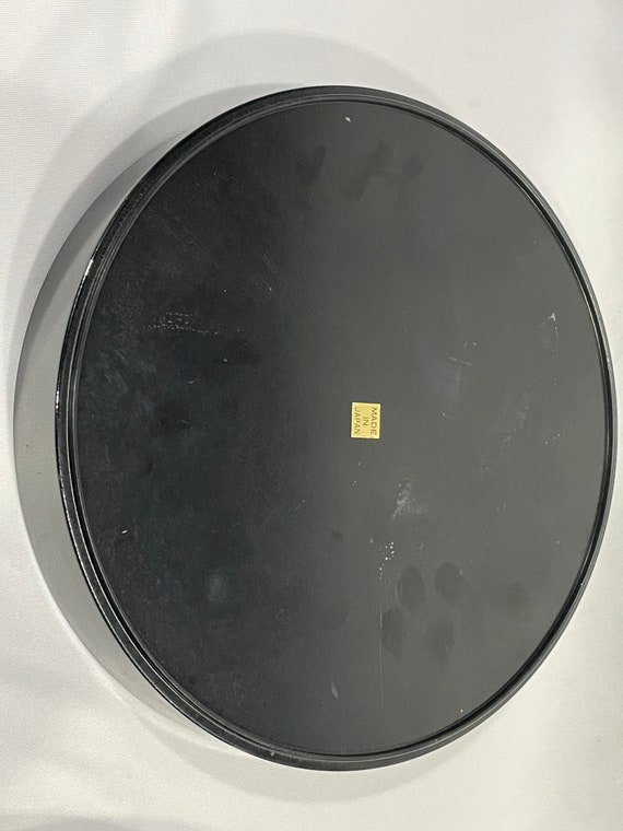 Japanese Black Plastic Round Trinket Box with Gold Co… - Gem