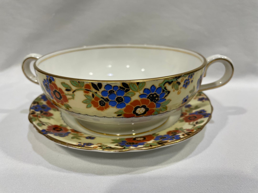 Ansley Henley China, 4500, Floral Double Handled Cream Soup Cup and ...