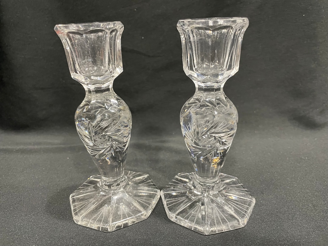 Bohemian Style Pinwheel Crystal Taper Candlesticks - Etsy