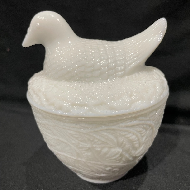 Hen on Nest Pressed Glass - Etsy
