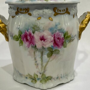 German Porcelain, Hand Painted Porcelained Lidded Jar, German Hand ...