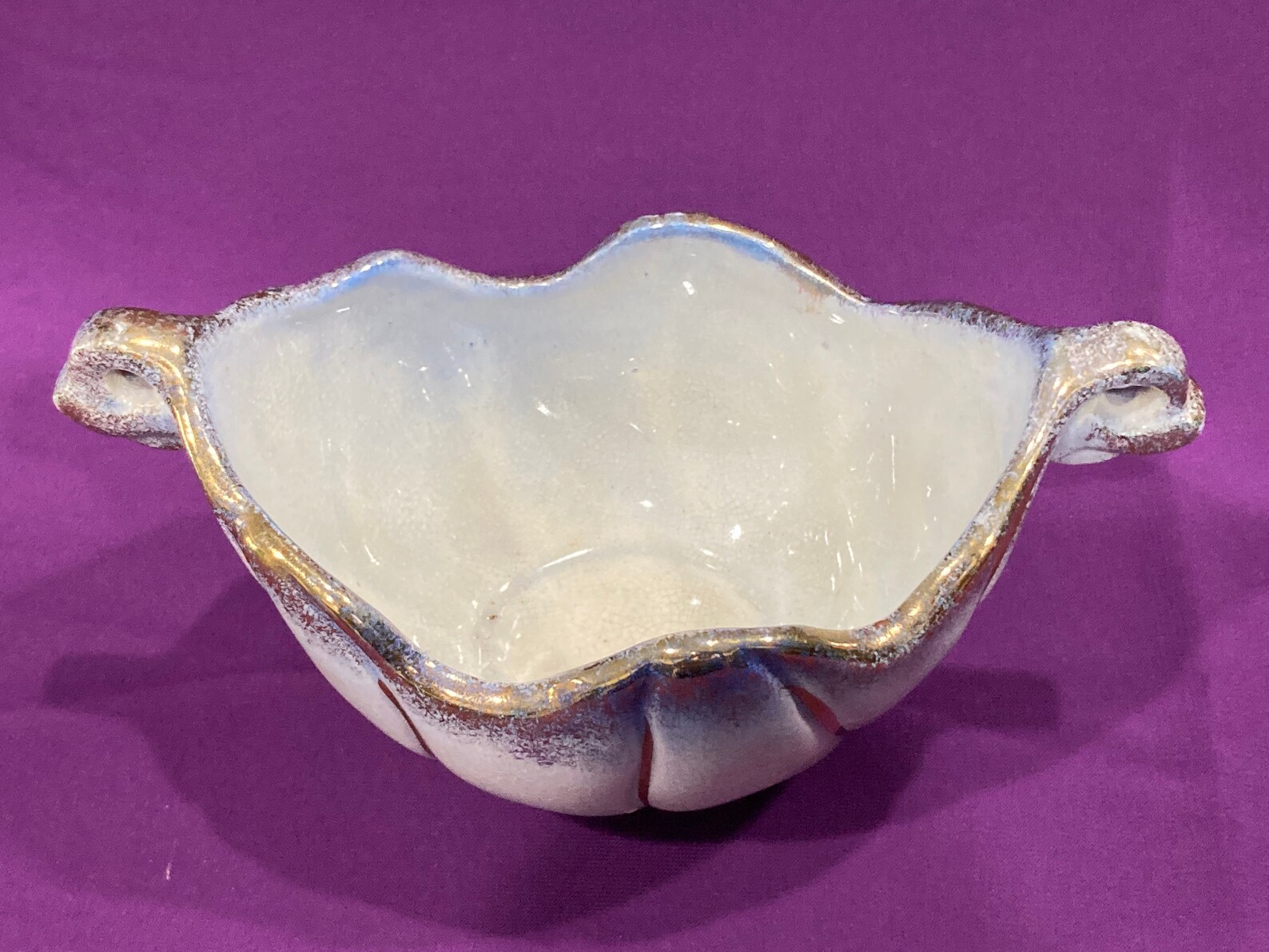 Royal Fenton Genuine Fenton Ware Double Handled Bowl Gold | Etsy