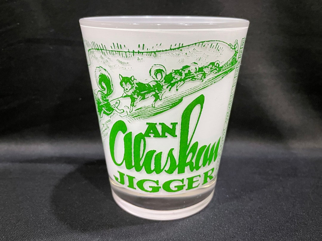 Alaskan Jigger, 16 Ounce Glass, Green and White Alaskan Jigger - Etsy