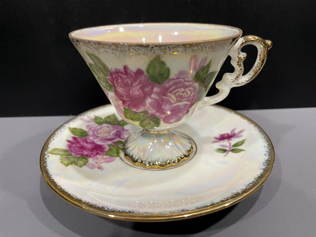 Norleans China, June Rose, Cup of the Month, Footed Gold Trim ...