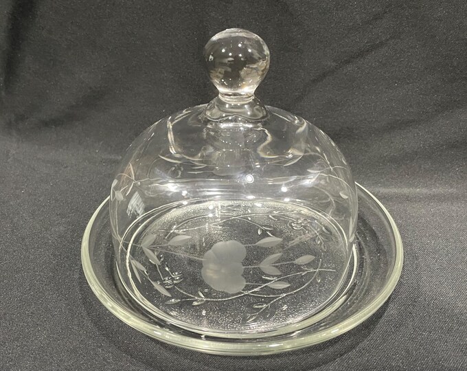 Princess House, Etched Domed Butter Dish, Etched Domed Cheese Keeper - Etsy