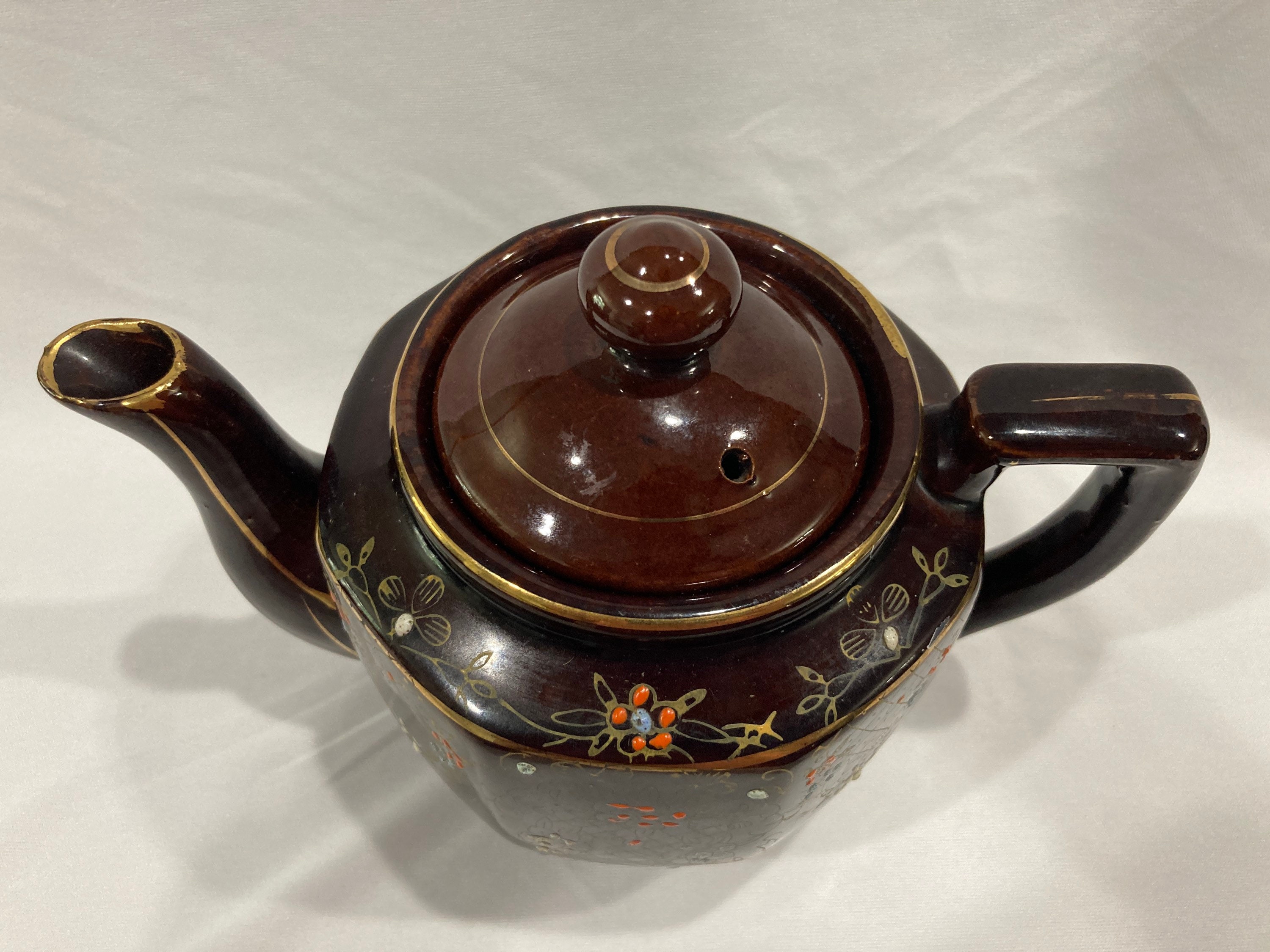 Moriage Redware Hand Painted Design Made in Japan Teapot | Etsy