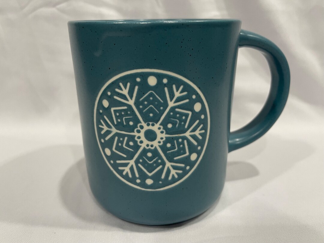 Designpac Gifts,blue Mug With White Snowflake, Blue Christmas Mug ...