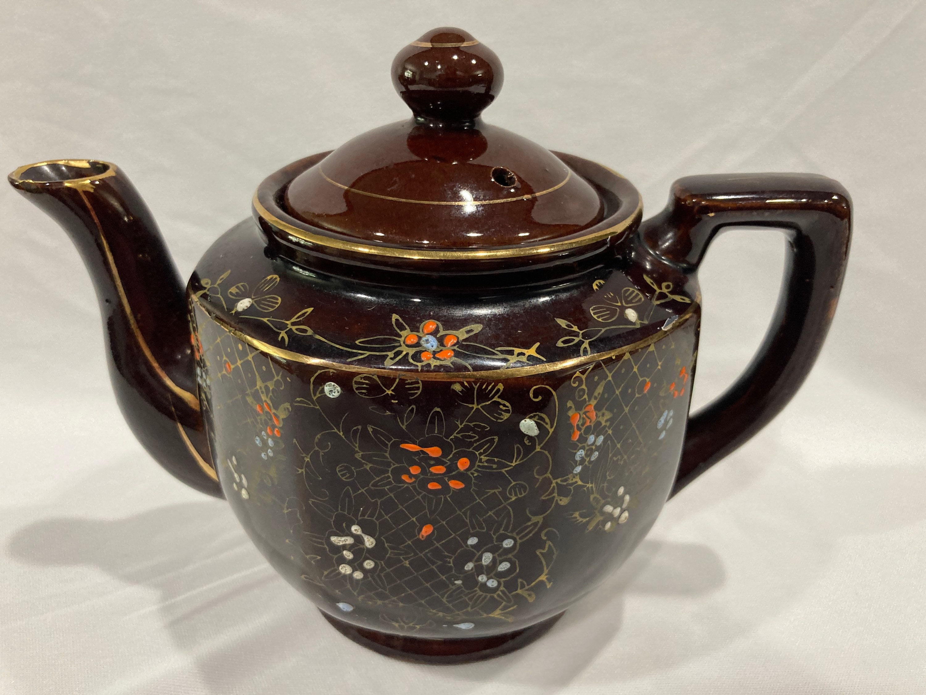 Moriage Redware Hand Painted Design Made in Japan Teapot | Etsy