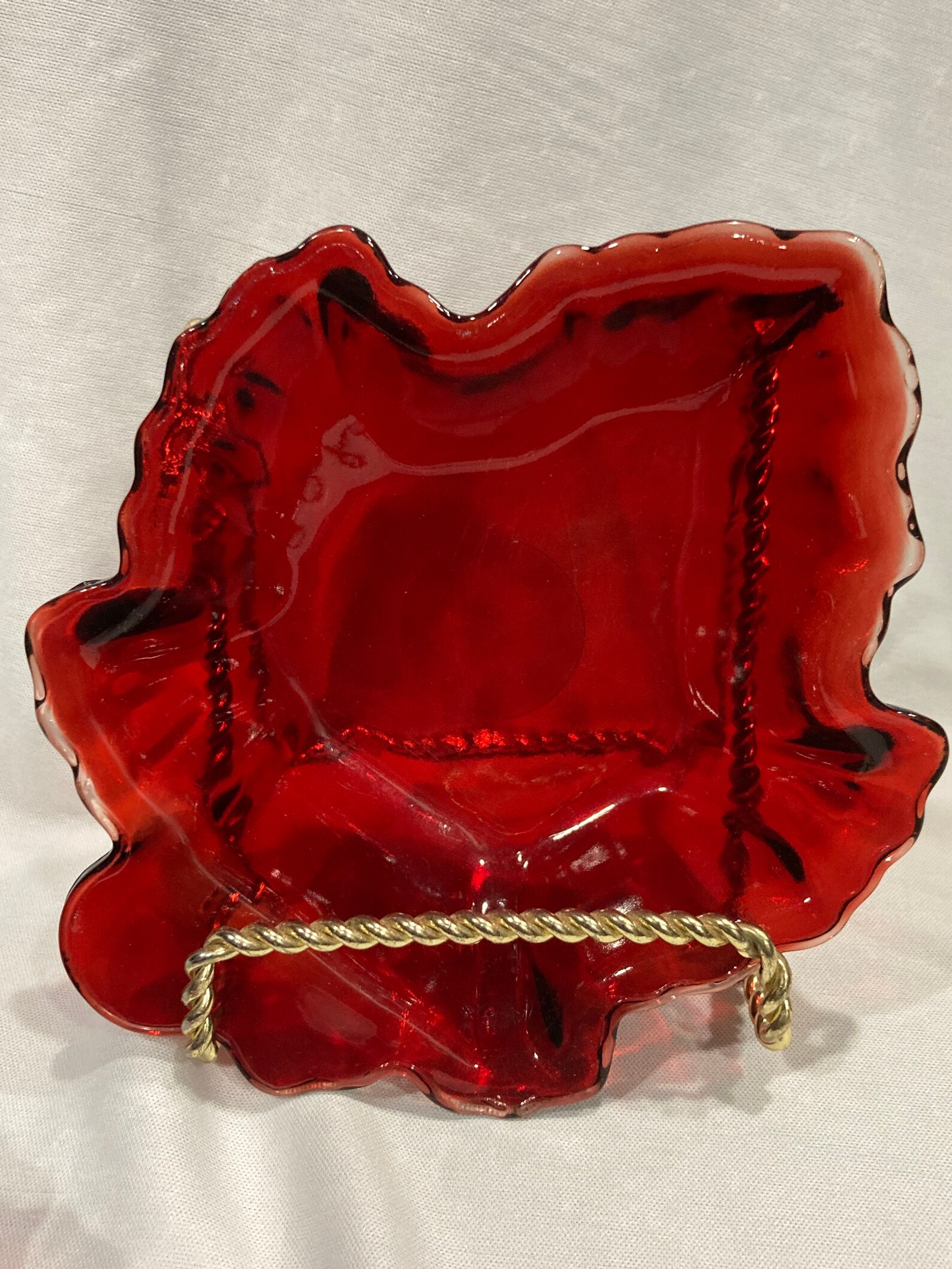 Anchor Hocking Ruby Red Maple Leaf Shaped Dishes Set of 2 - Etsy