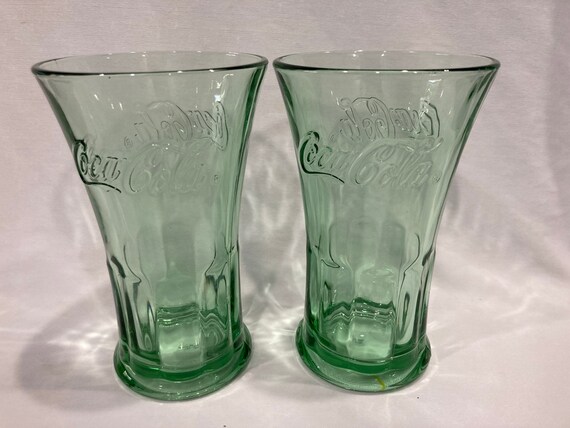 Coke Cola Glasses. Libbey Glass Company Coke Bottle Green | Etsy