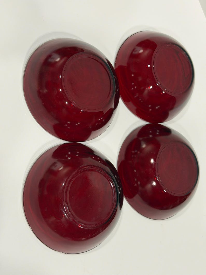 Anchor Hocking Royal Ruby Red Footed Dessert Bowls - Set of 4 - Etsy