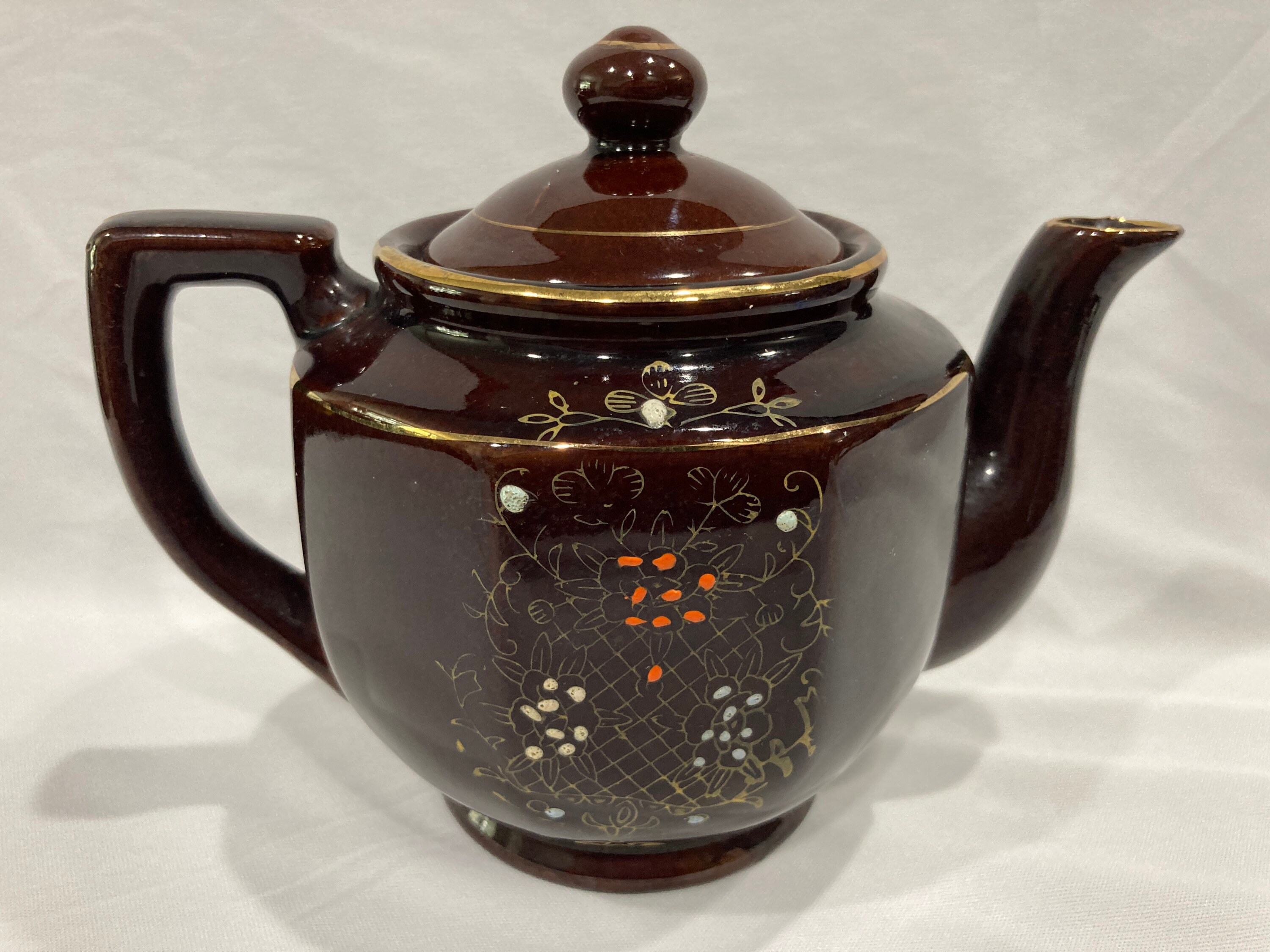 Moriage Redware Hand Painted Design Made in Japan Teapot | Etsy