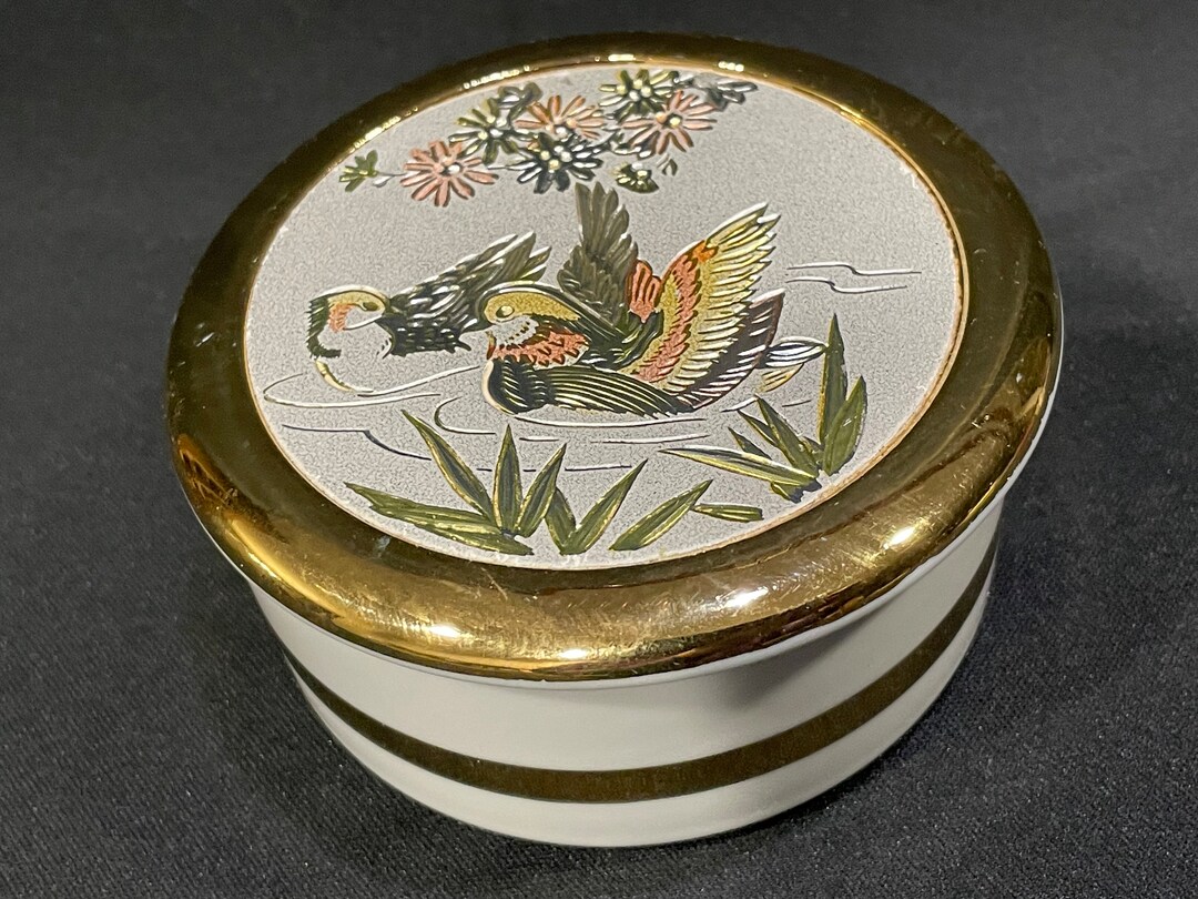 Original Chokin Art Collection, Collectible Chokin Trjnket Box, Birds ...