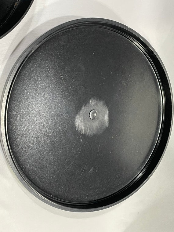 Japanese Black Plastic Round Trinket Box with Gold Co… - Gem