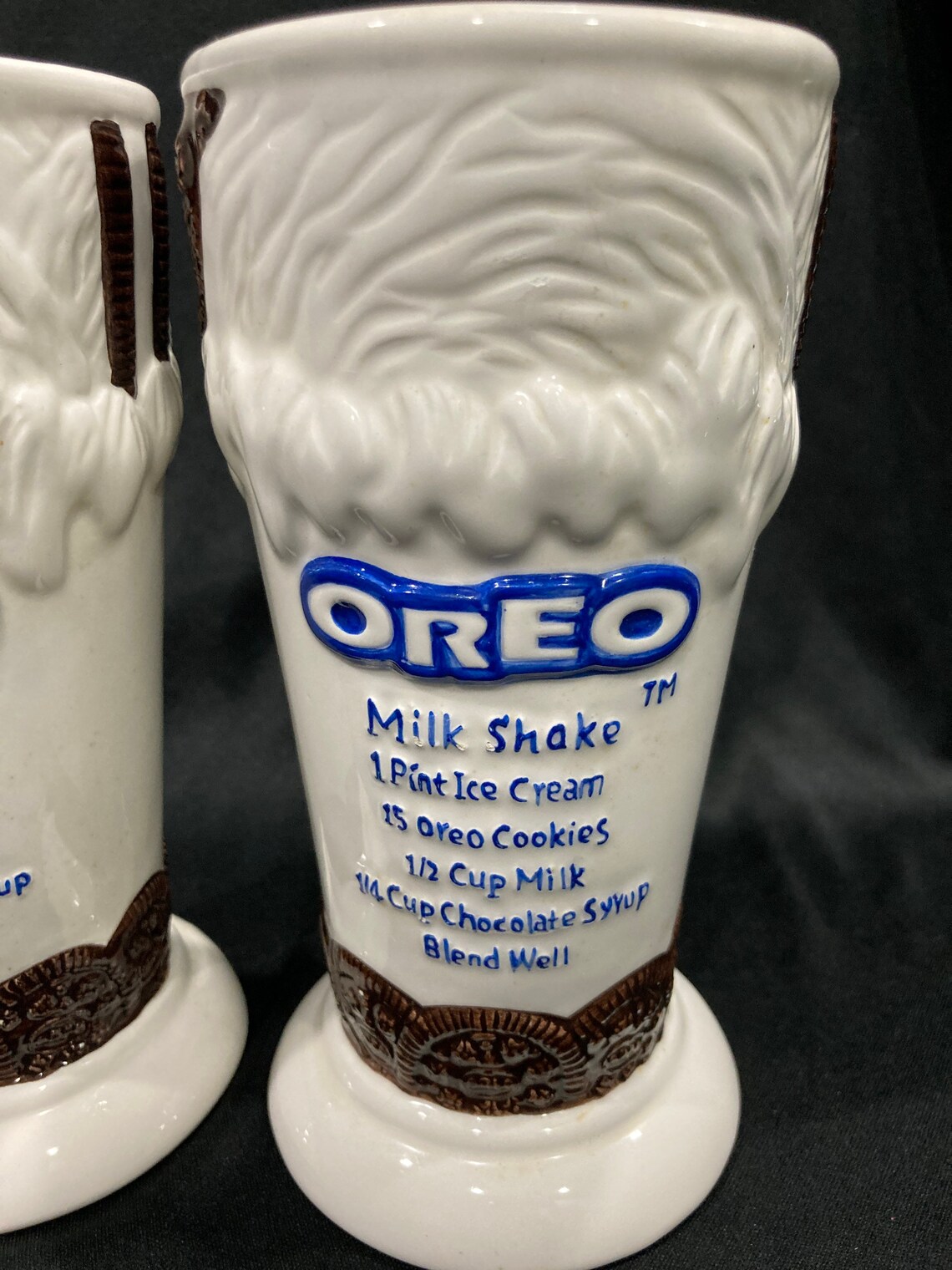 Oreo Cookie Milk Shake Glasses Nabisco Set Of 2 Etsy
