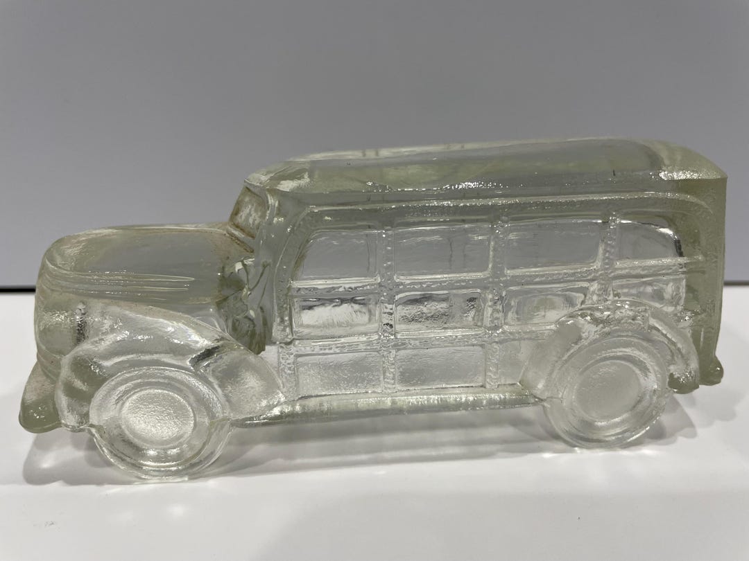 Woody Station Wagon Glass Candy Container, Vintage Candy Container, Car ...