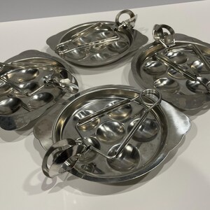 American Metal Crafting Escargot Tray and Tongs, Snail Trays and ...