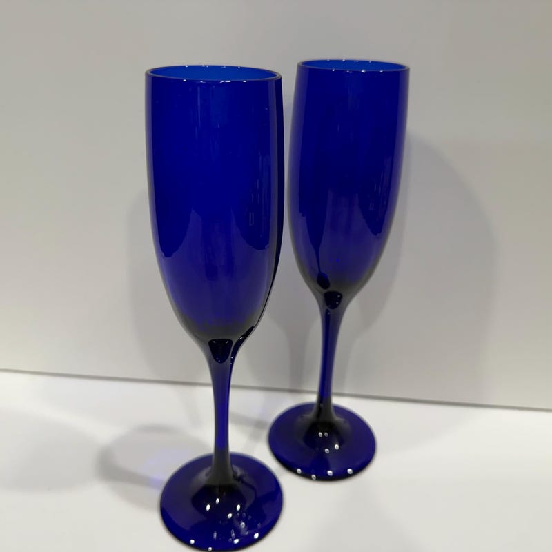 Cobalt Champagne Libbey - Etsy