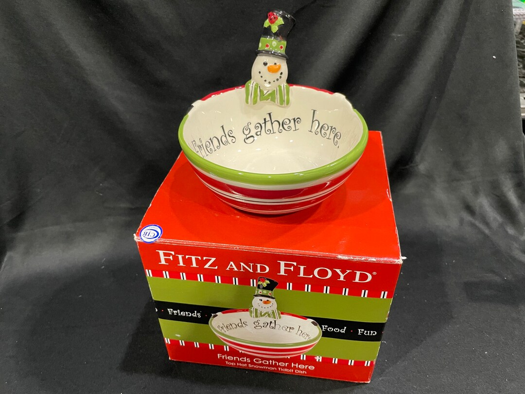 Fitz & Floyd, Friends Gather Here Snowman, Tidbit Bowl Box Included - Etsy