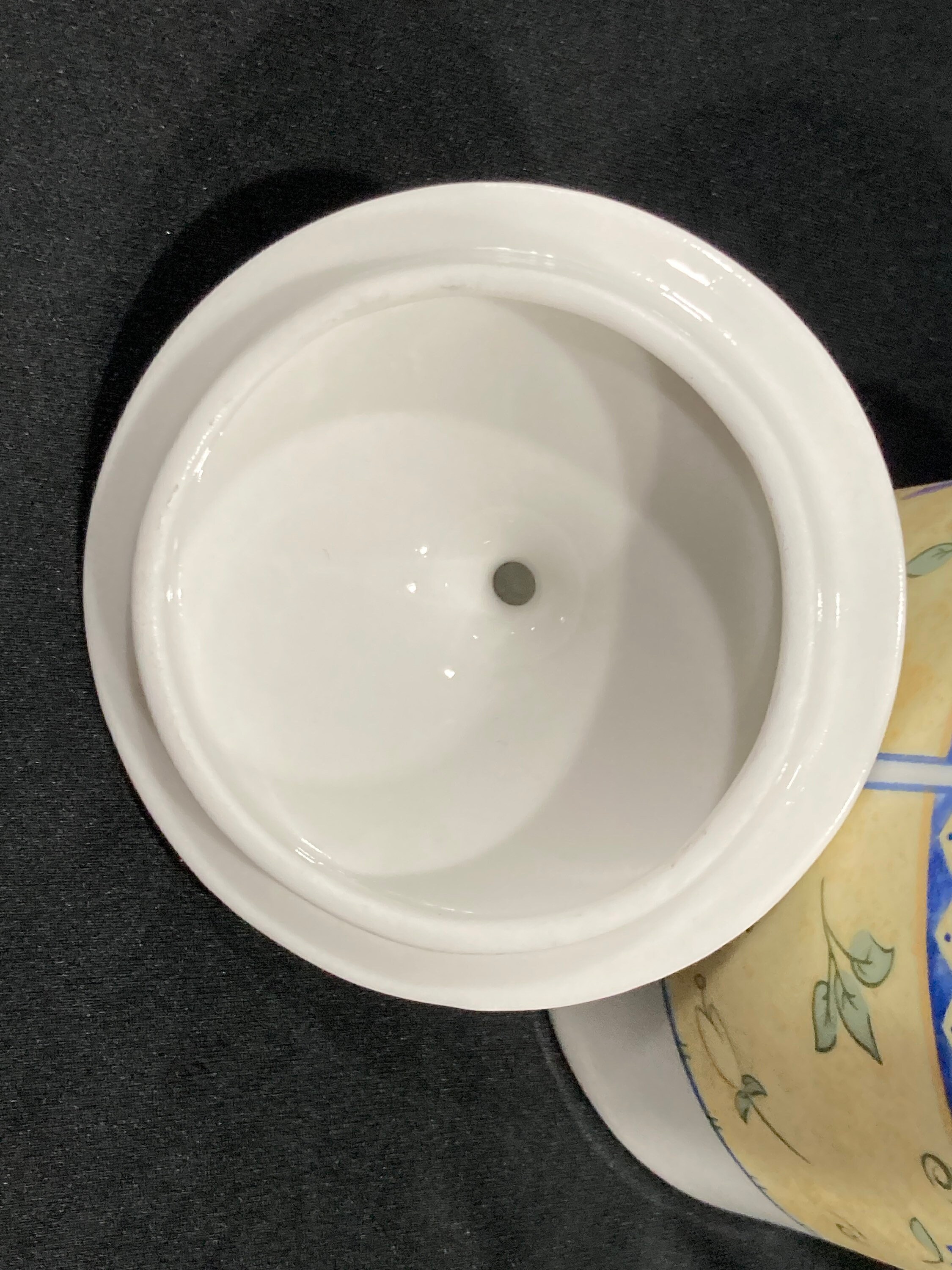 Sango, Papillon 8838, Flowers, Yellow Band Trimmed in Blue, Sugar Bowl ...