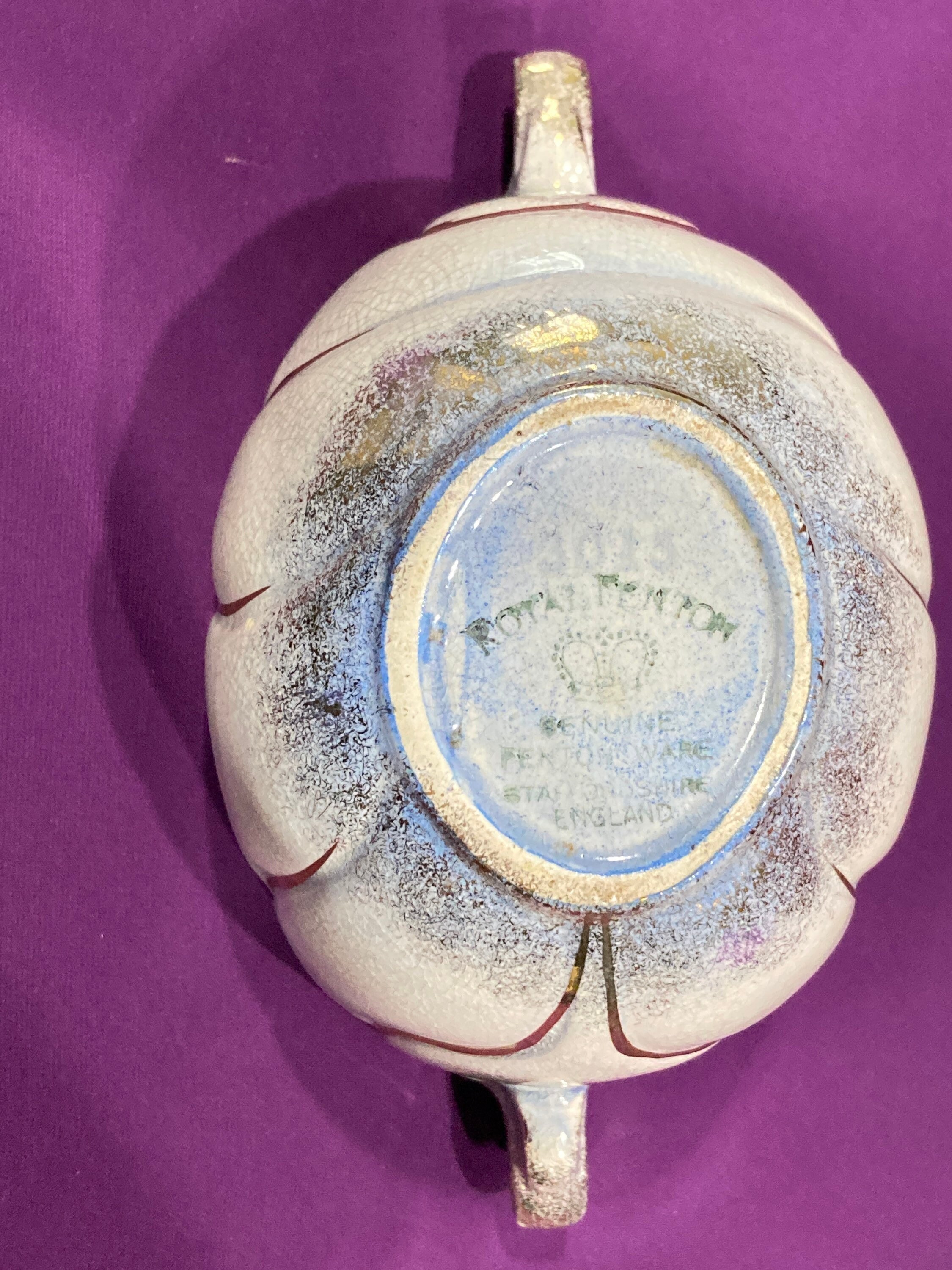 Royal Fenton Genuine Fenton Ware Double Handled Bowl Gold - Etsy