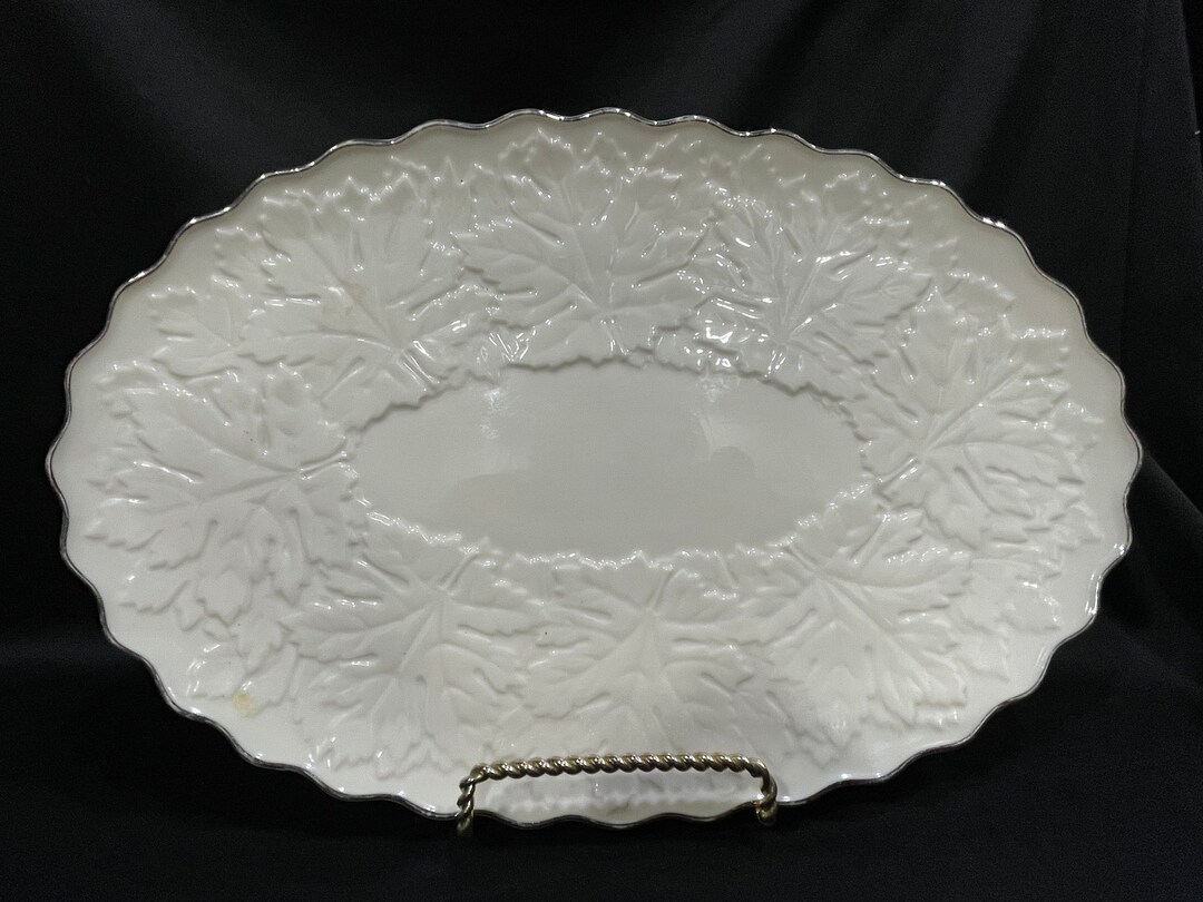 Vintage Lenox Maple Leaf Embossed Oval Platter - Etsy