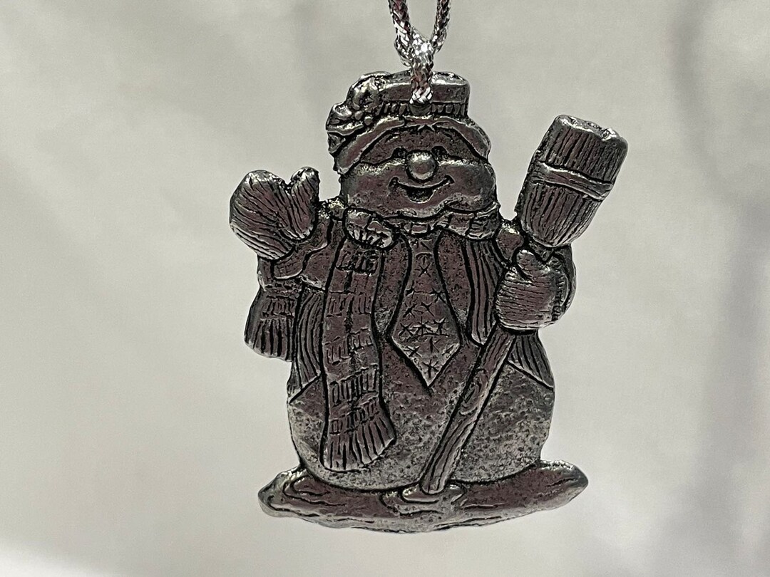 Carson Pewter Christmas Ornament, Pewter Snowman Christmas Ornament - Etsy