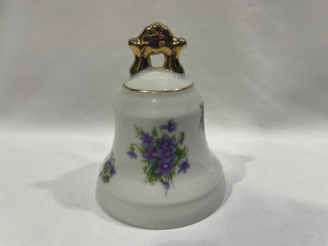 Lefton Bell With Violets, Bell With Gold Tip Tip, 01971 - Etsy