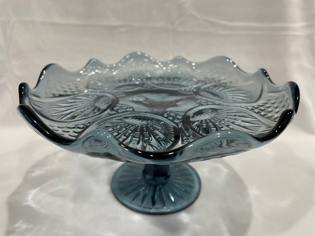Fenton Federal Blue Regency Petit Four Pedestal Stand, Small Bon Bon ...