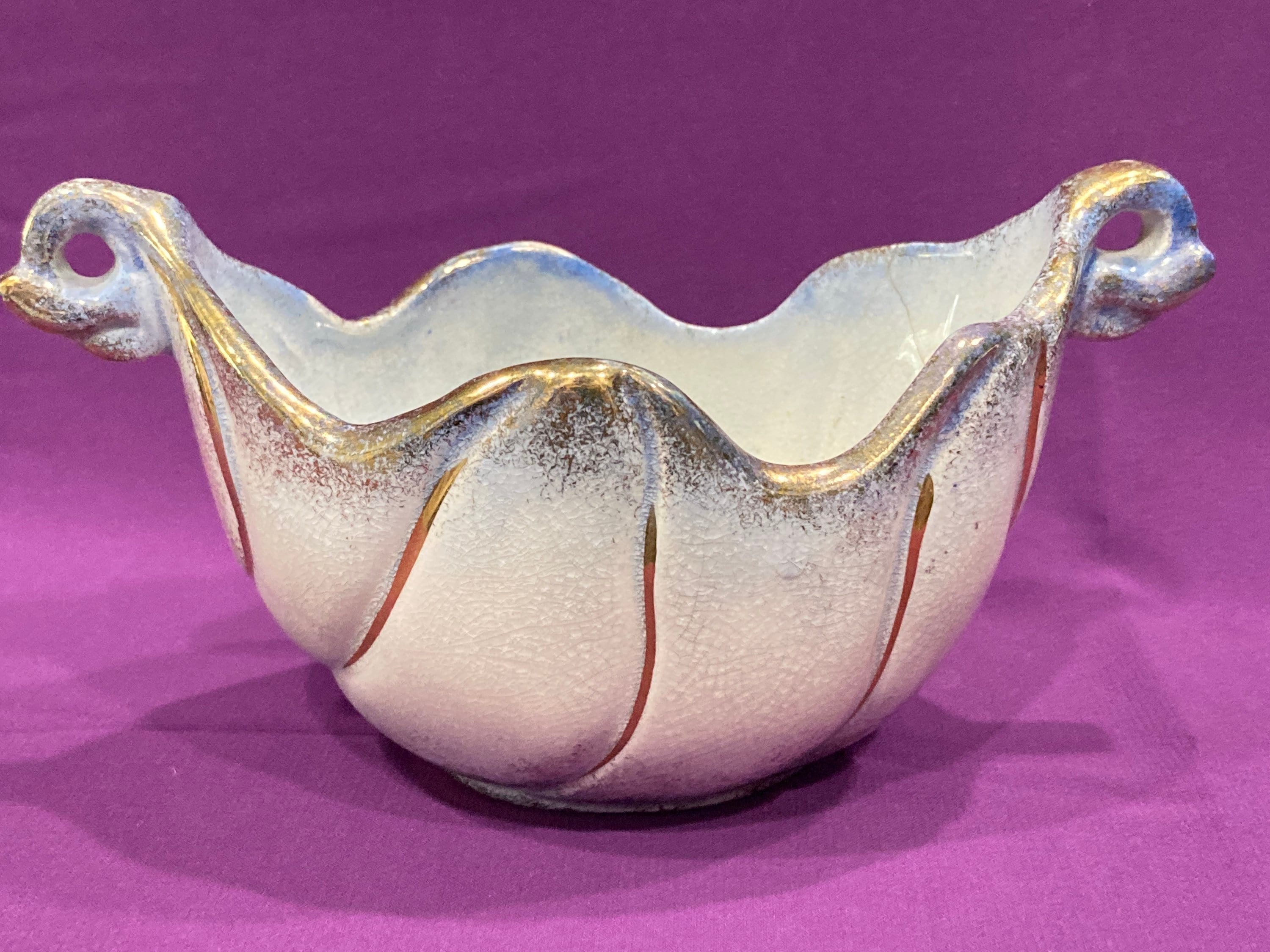 Royal Fenton Genuine Fenton Ware Double Handled Bowl Gold - Etsy