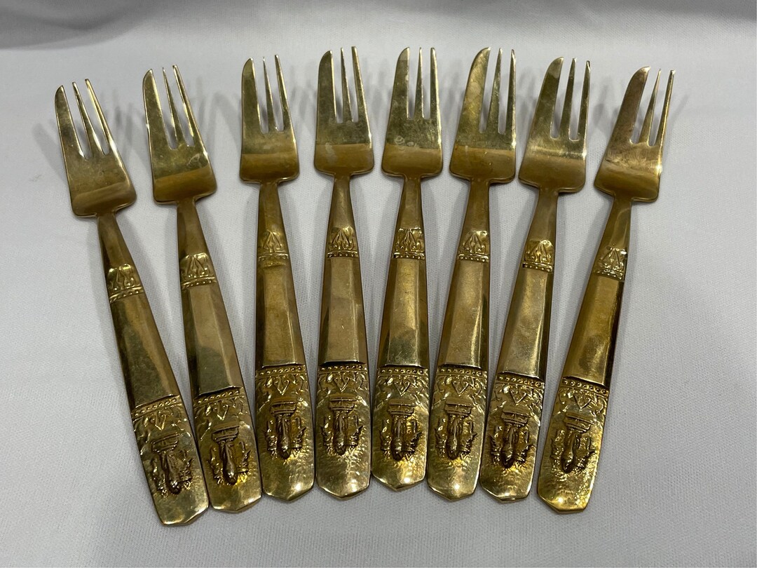 Thailand Brass Dessert Forks - Set of 8 - Etsy