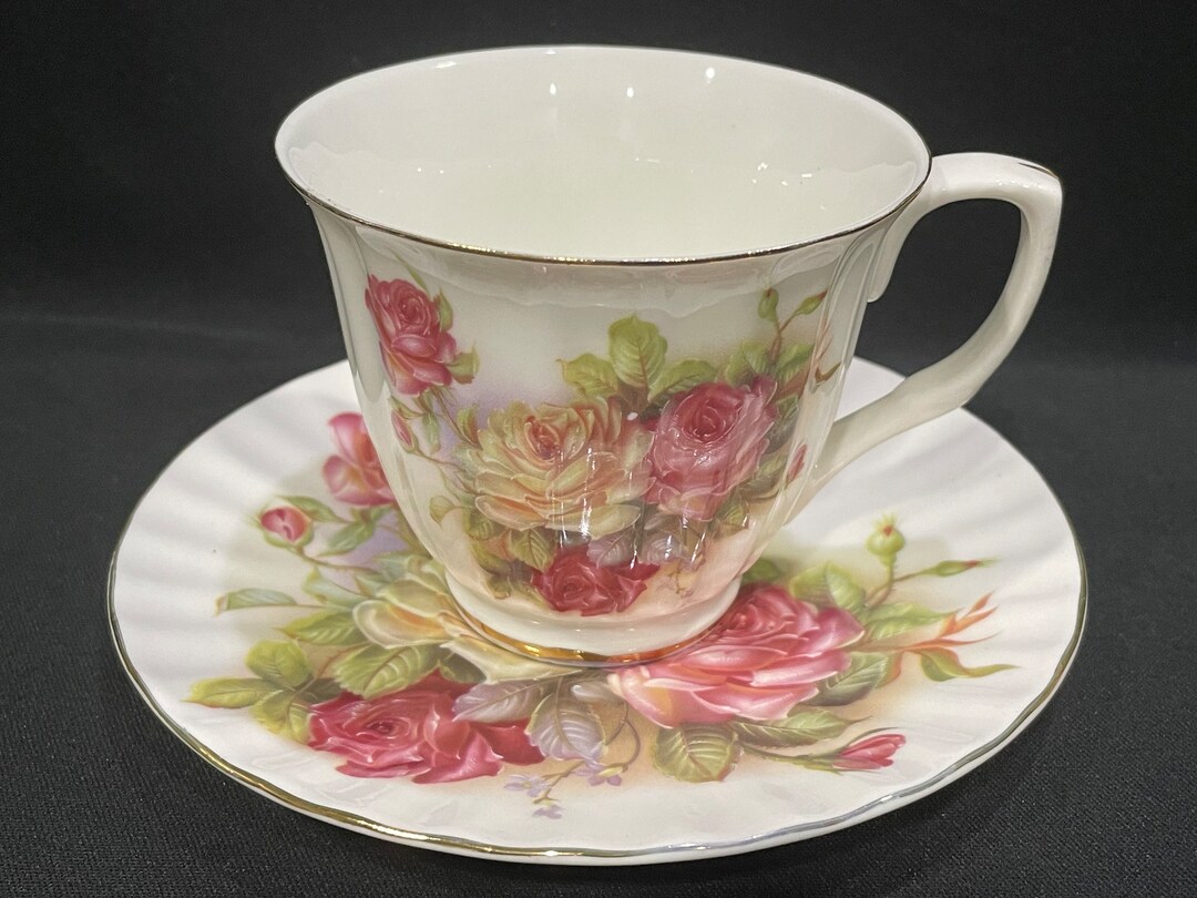 Grace's Teaware Rose Cup and Saucer - Etsy