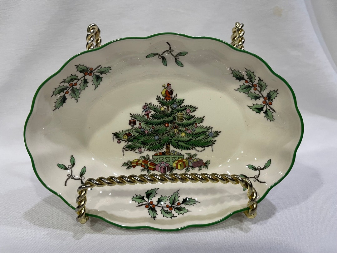 Spode, Christmas Tree Oval Fluted Dish, Christmas Dish, Christmas Candy ...