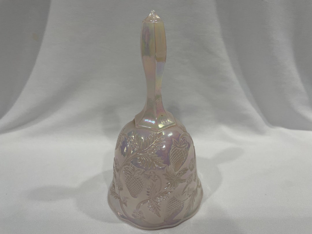 Fenton Pink Iridescent Glass Bell, Strawberry Pattern, Vintage - Etsy