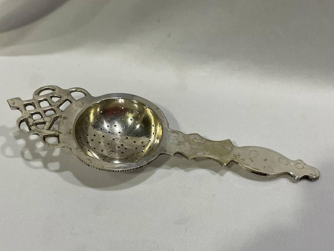 Victorian Style Silver Plated Tea Strainer, Footed Tea Strainer, Ornate ...