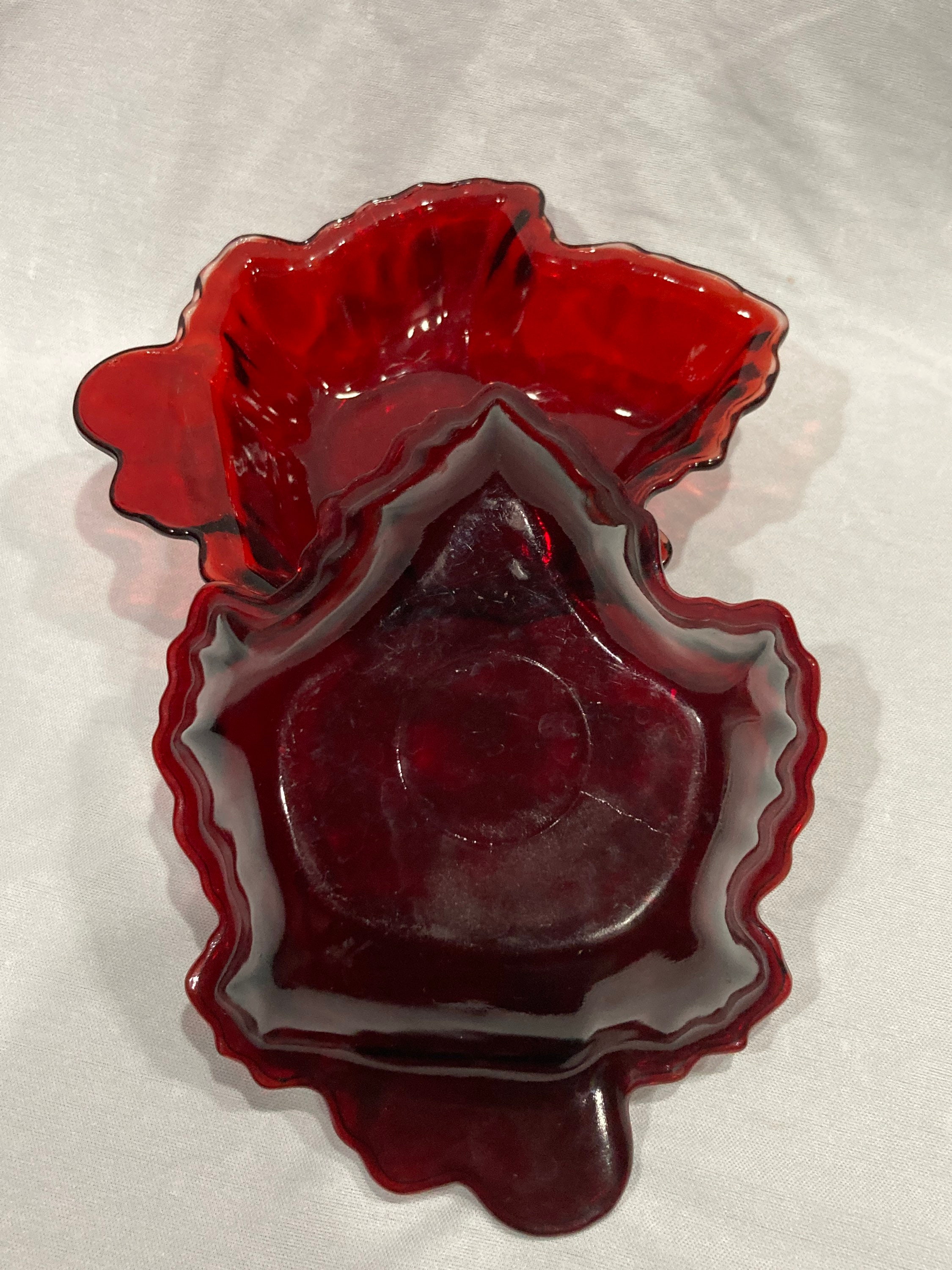 Anchor Hocking Ruby Red Maple Leaf Shaped Dishes Set of 2 - Etsy