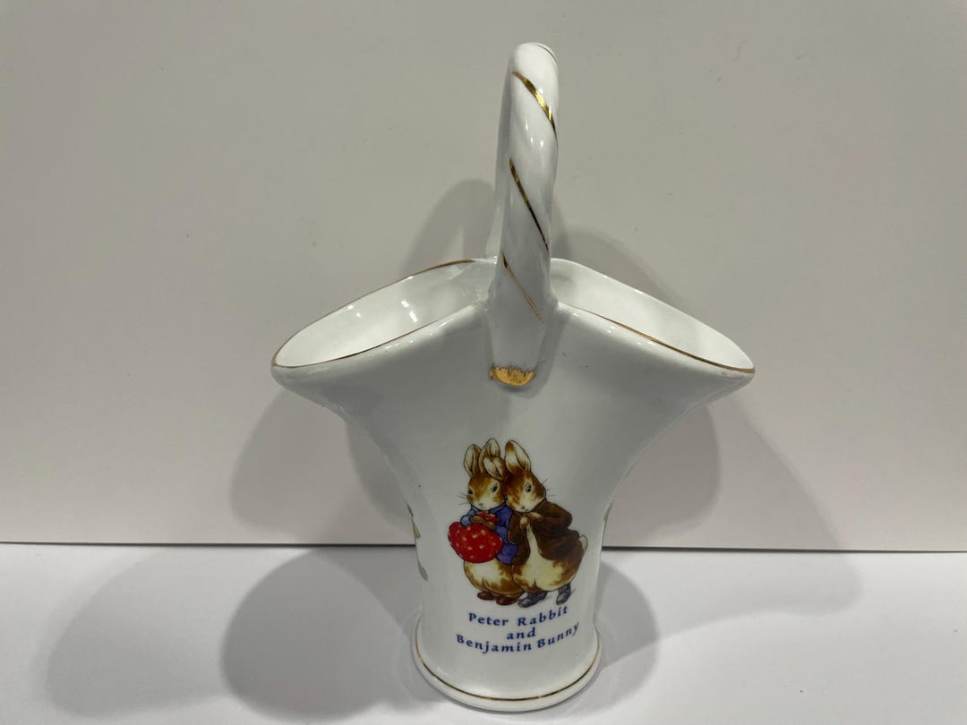 Beatrix Potter, Peter Rabbit and Benjamin Bunny, Porcelain China Basket ...