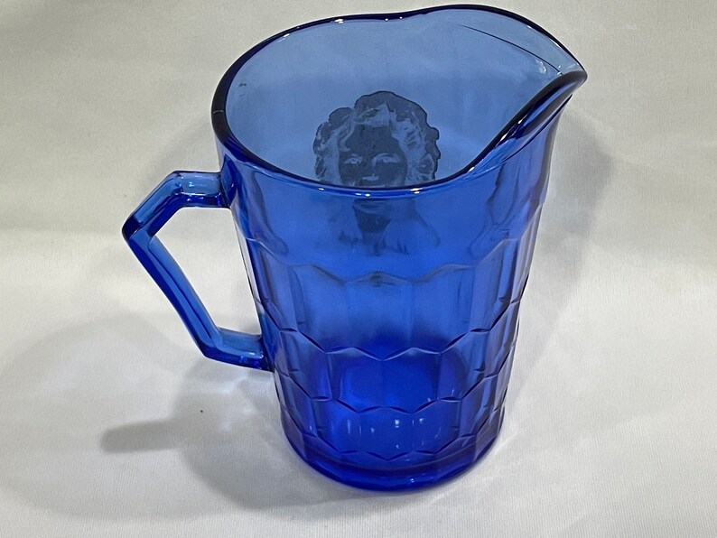 Shirley Temple Cobalt Blue Pitchar Cobalt Blue Pitcher Small - Etsy