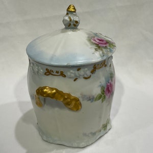 German Porcelain, Hand Painted Porcelained Lidded Jar, German Hand ...