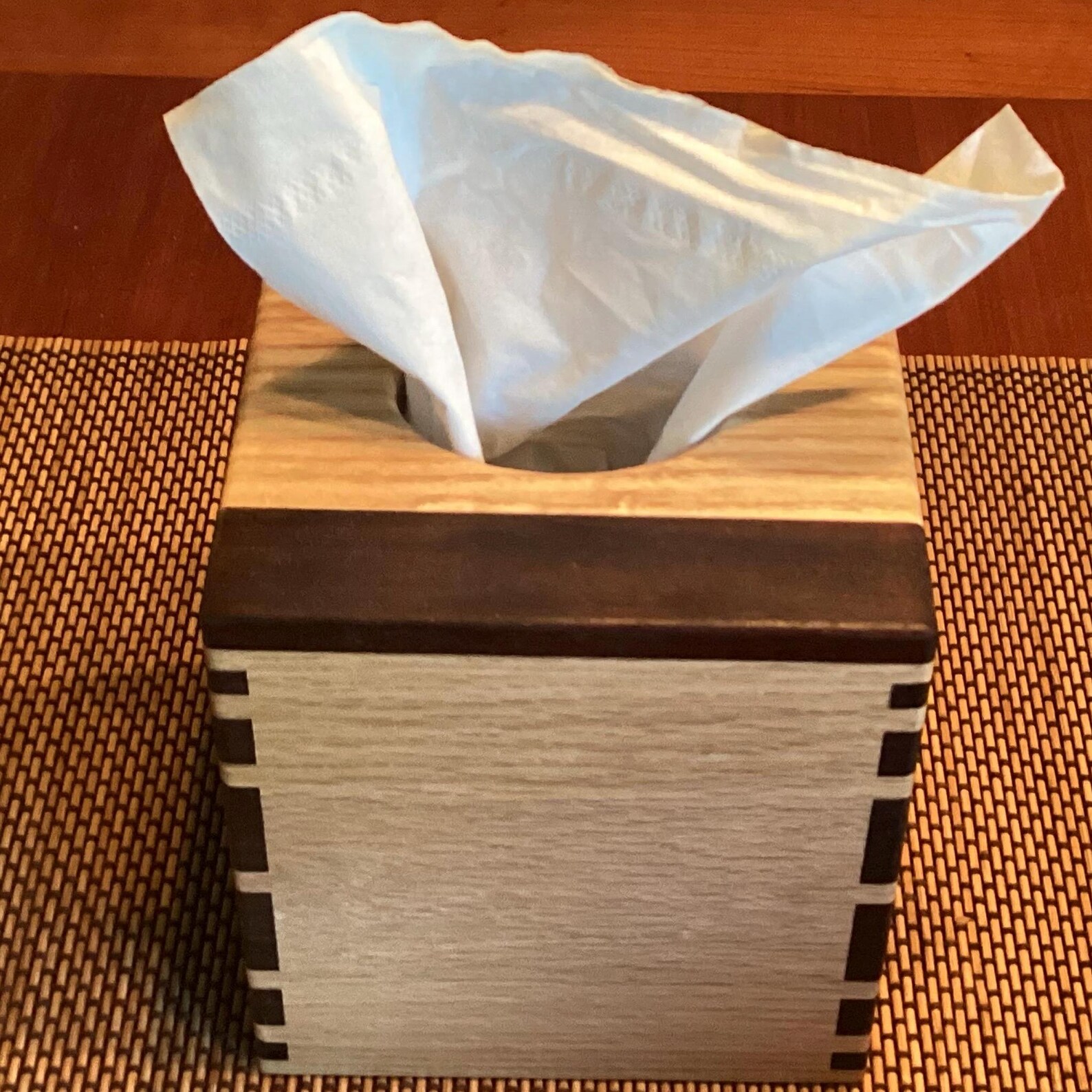 Square Wood Tissue Box - Cube Wood Tissue Box - Gift for Mom - Gift for ...