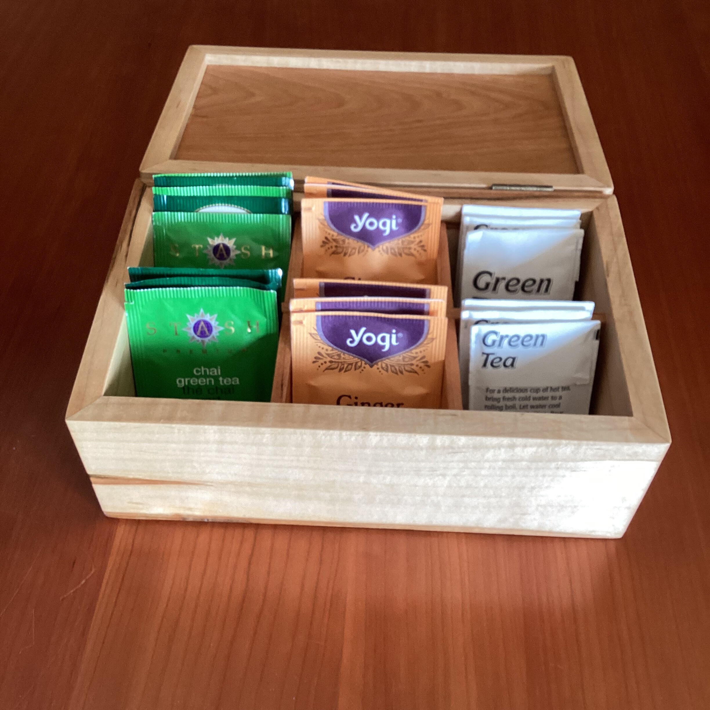 Tea Box Wooden Tea Box Tea Box Storage Organizer Gift for Mom - Etsy