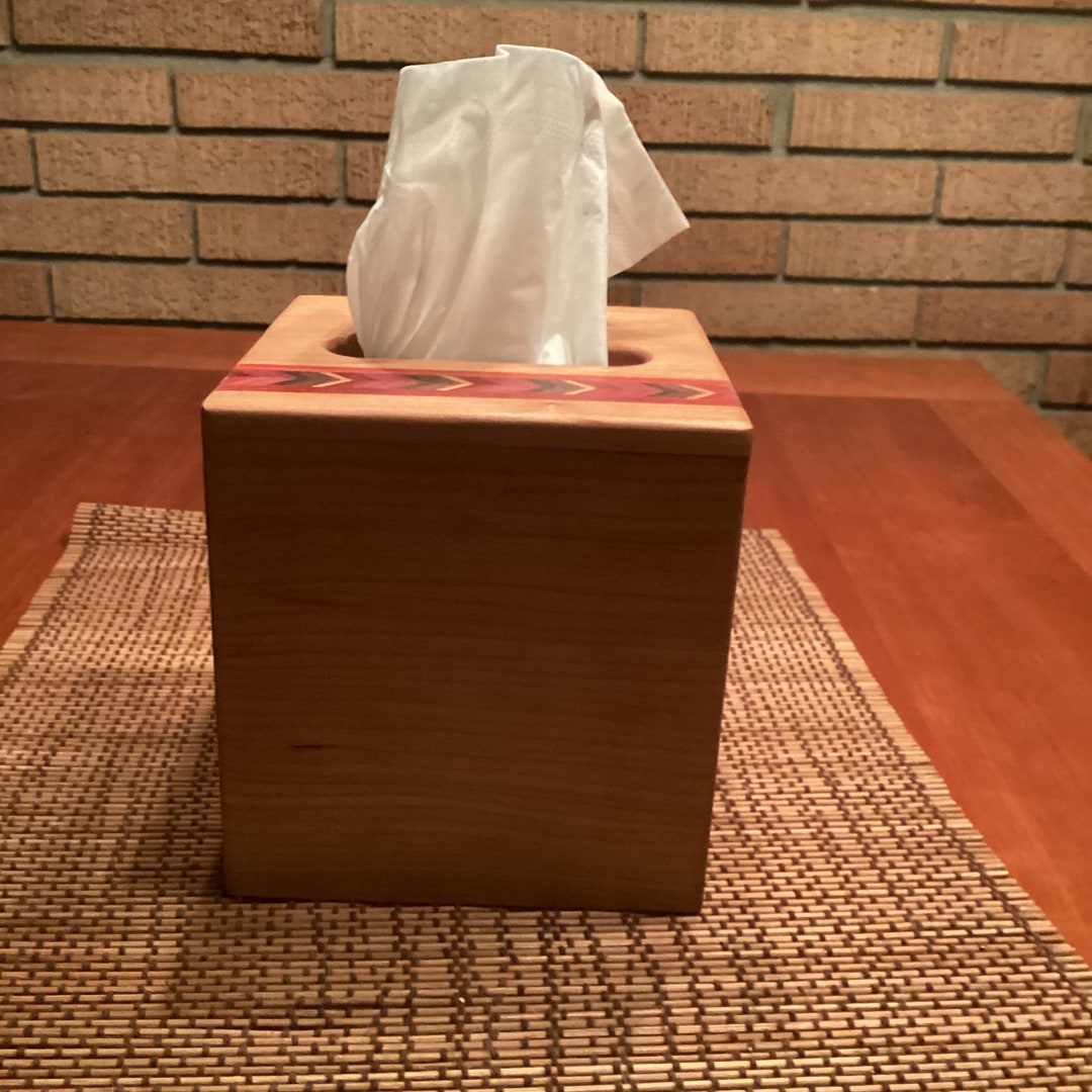 Square Wood Tissue Box Cube Wood Tissue Box Gift for Mom Gift for Dad ...