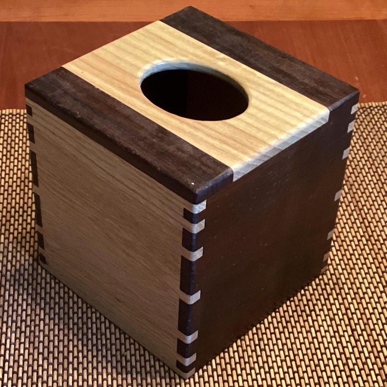 Square Wood Tissue Box - Cube Wood Tissue Box - Gift for Mom - Gift for ...
