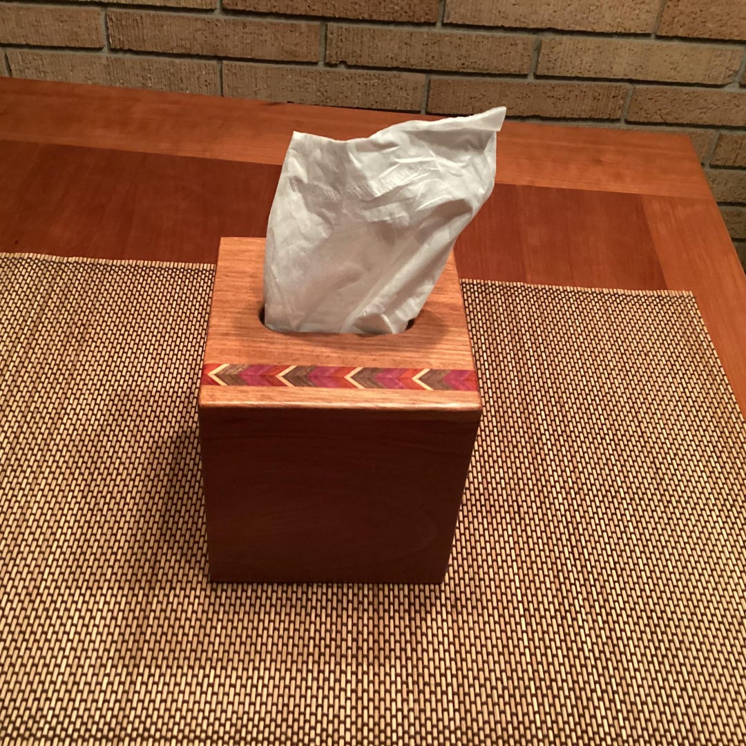 Square Wood Tissue Box - Cube Wood Tissue Box - Gift for Mom - Gift for ...